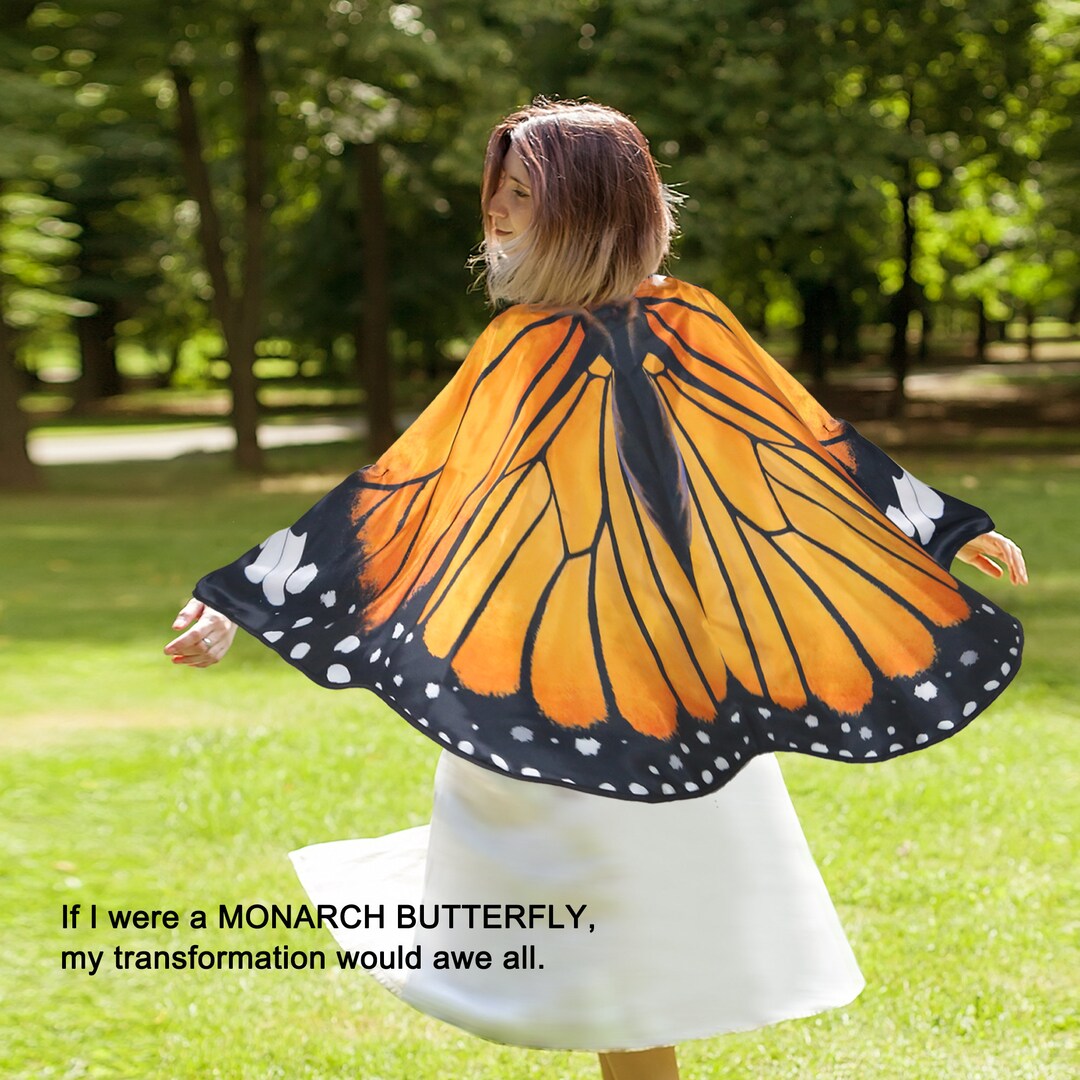 Double Sided Monarch Butterfly Wings Costume for Women Girls, Fairy ...