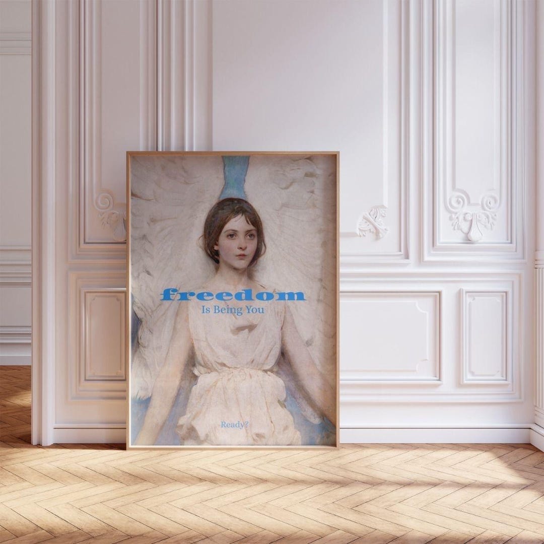 Freedom Angel Quote Art Print, Maximalist Wall Poster, Home Decor ...