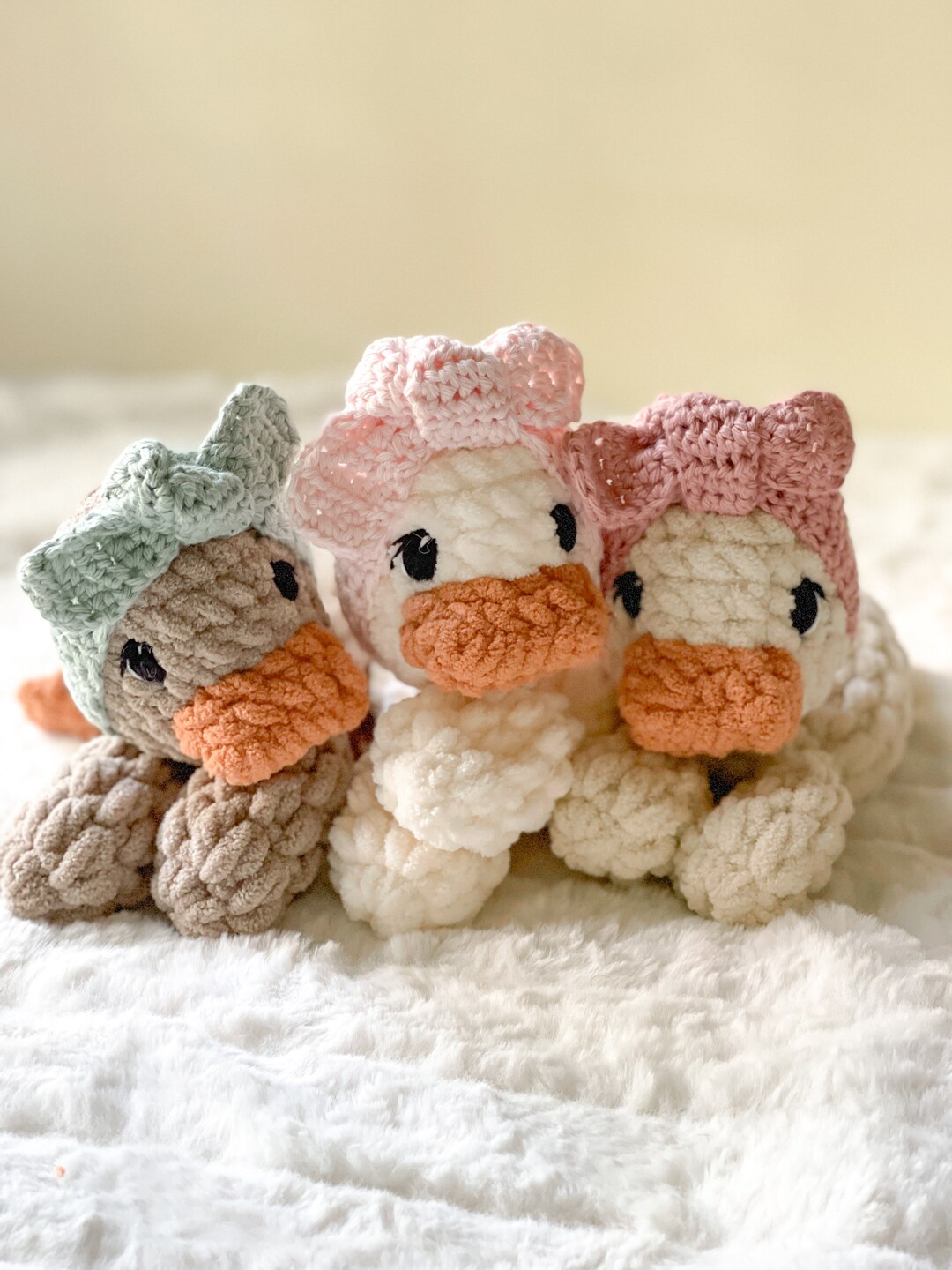 Design Your Own - Baby Duck - Crocheted Baby Duck Lovey W. Headband ...