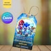 Editable Sonic Thank You Tag Printable Mario Birthday Favor Tag Yoshi ...
