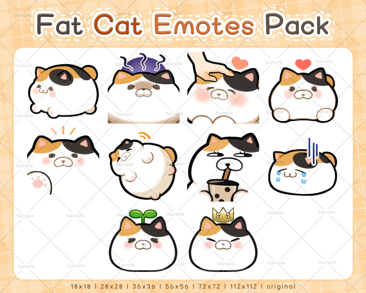 Fat Cat Emotes Pack - Etsy