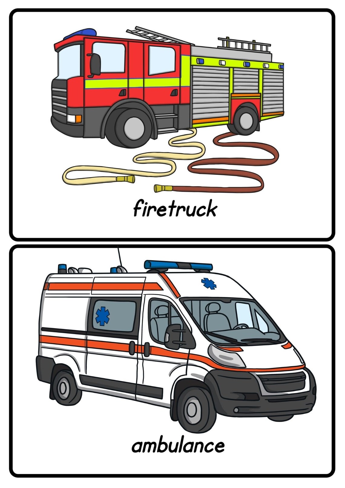 Printable Educational Flashcards for Kids, Vehicle, Fruit, Vegetable ...