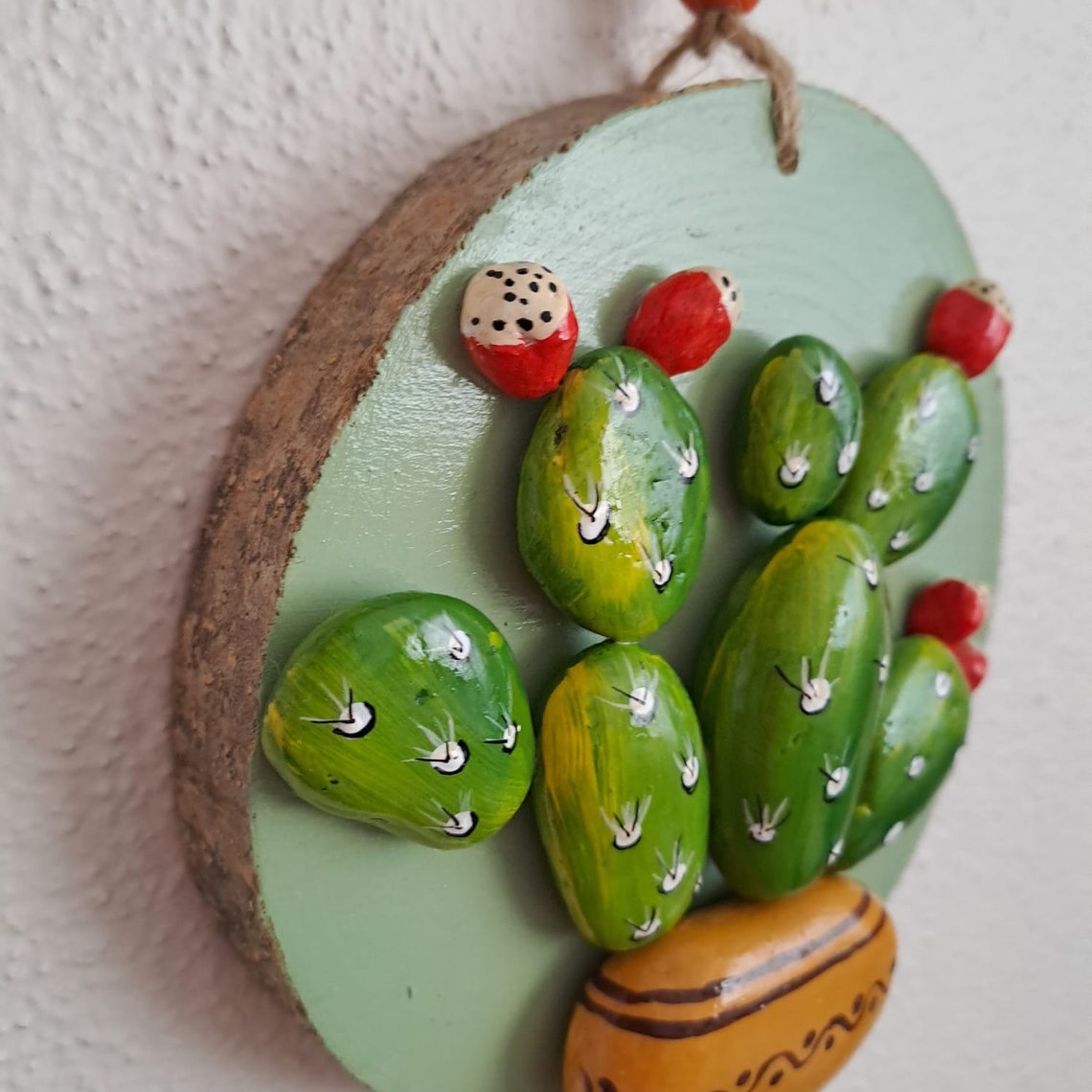 Handmade Log Painting, Stone Painting Art, Home Decoration, Gift for ...