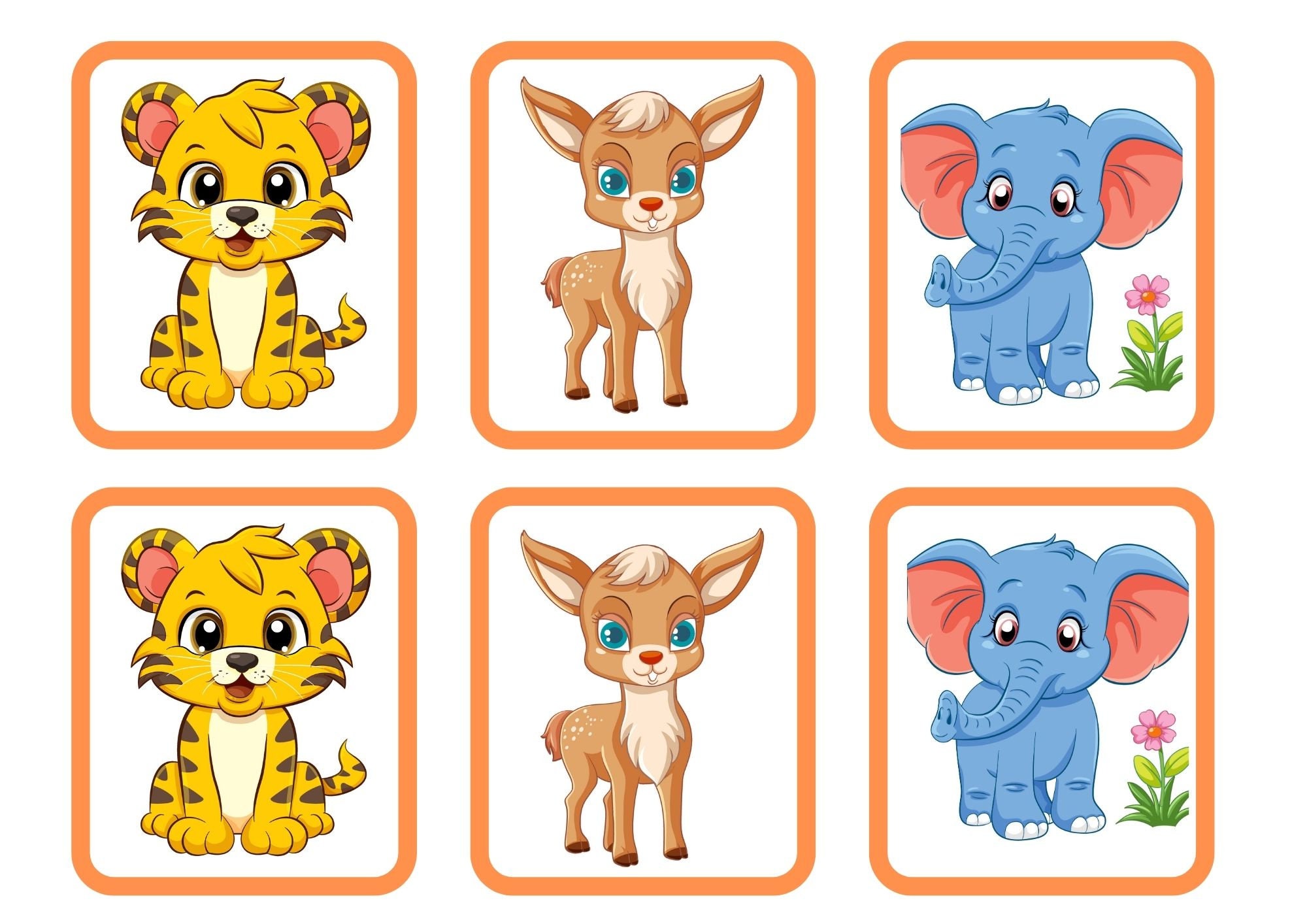 Printable Animals Memory Card Game for Kids - Etsy