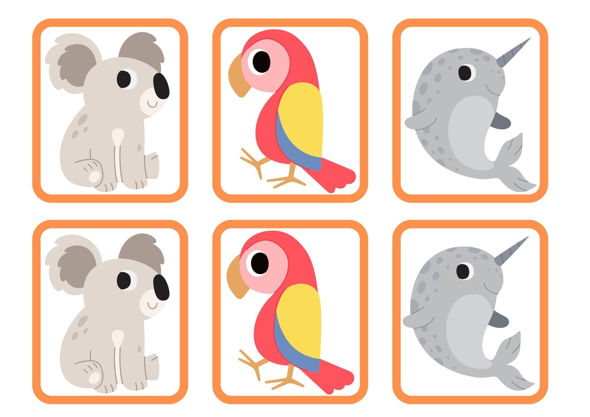 Printable Animals Memory Card Game for Kids - Etsy