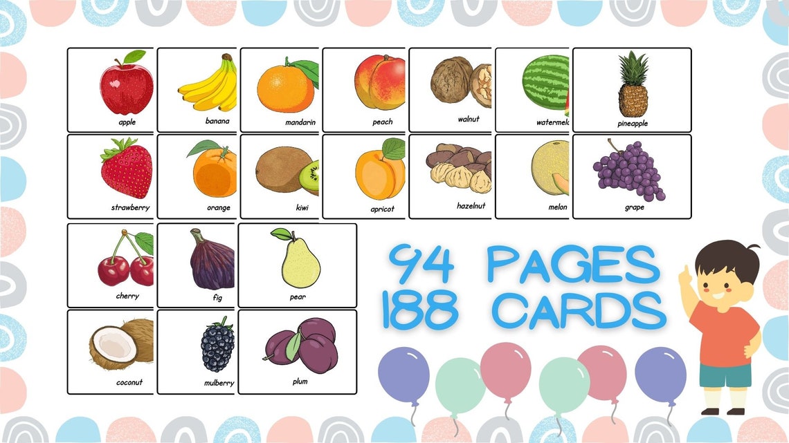 Printable Educational Flashcards for Kids, Vehicle, Fruit, Vegetable ...