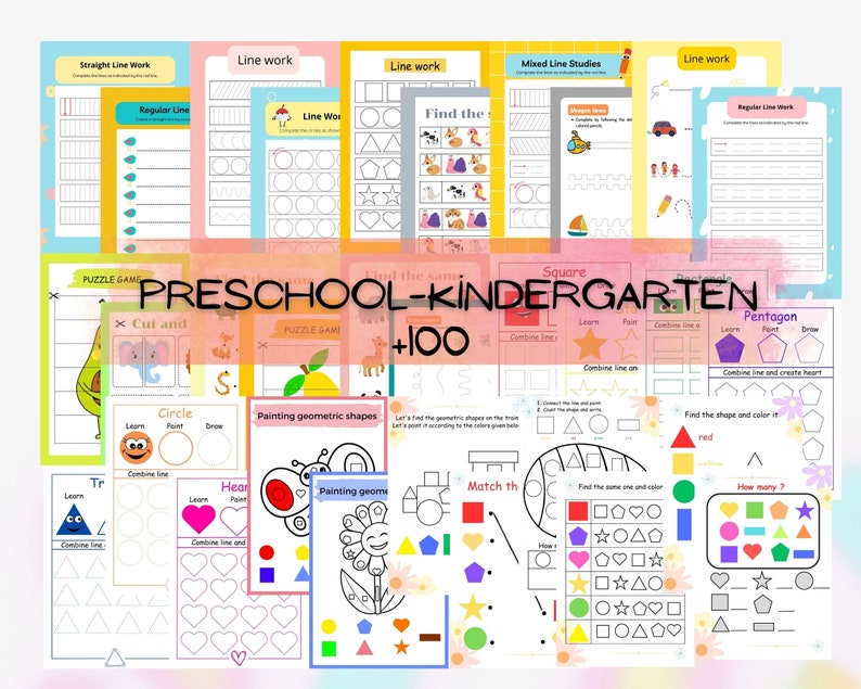 Digital Product, Printable Preschool Activity Book, Kindergarten ...
