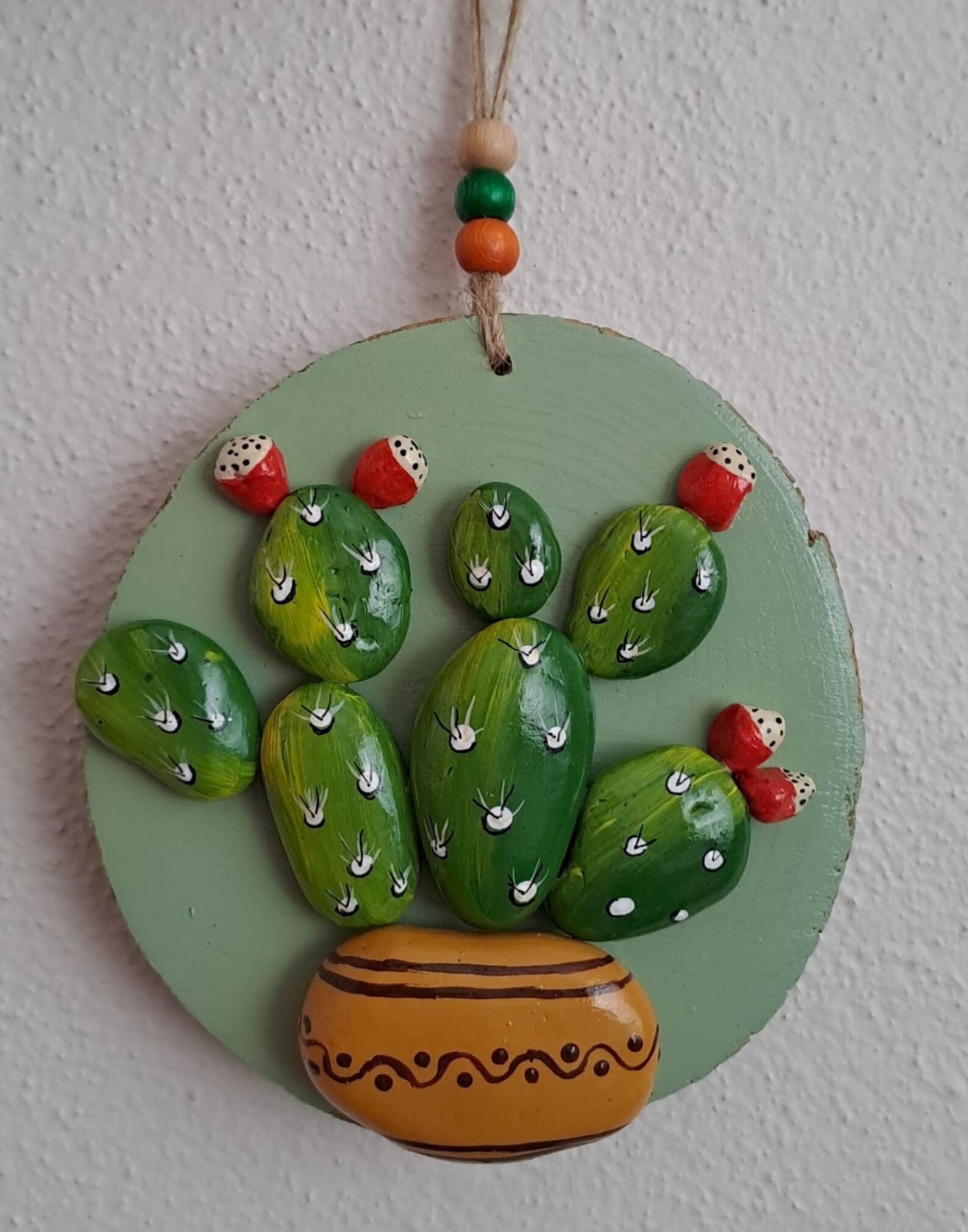 Handmade Log Painting, Stone Painting Art, Home Decoration, Gift for ...