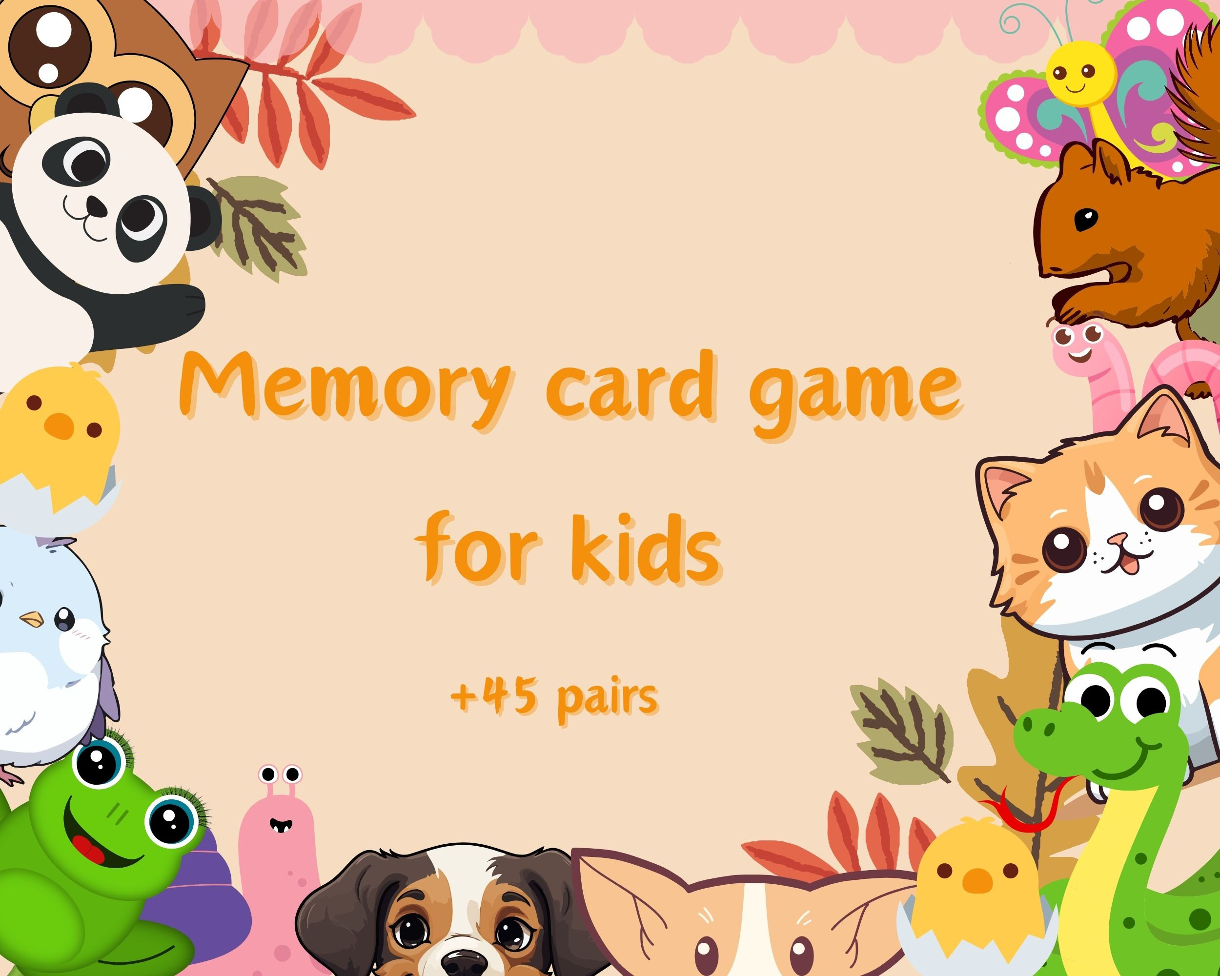 Printable Animals Memory Card Game for Kids - Etsy