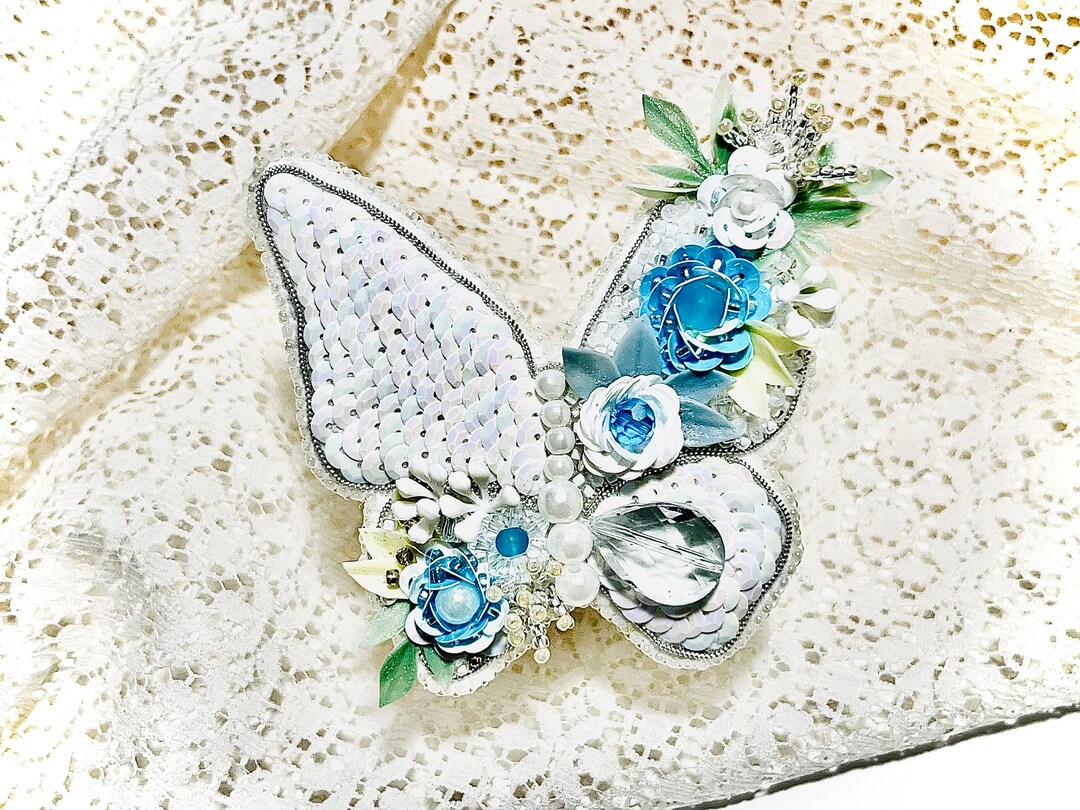 Beautiful White Butterfly Brooch - Etsy