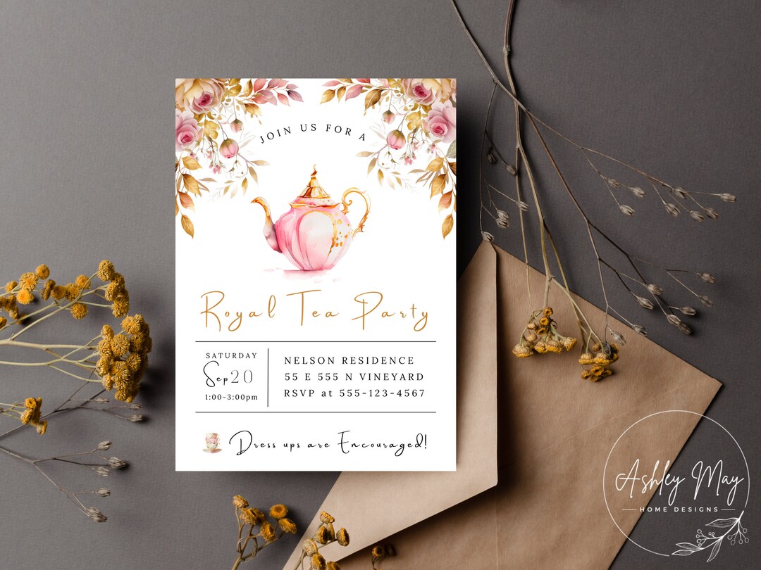 Editable Tea Party Invitation - Etsy