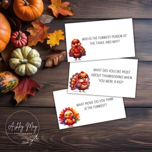 Kid's Thanksgiving Conversation Cards, Dinner Questions, Conversation ...
