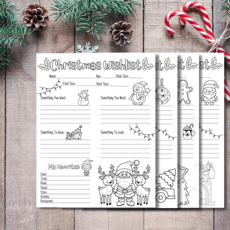 Kids Christmas Coloring Wishlist, Kids Christmas Wishlist, Printable ...