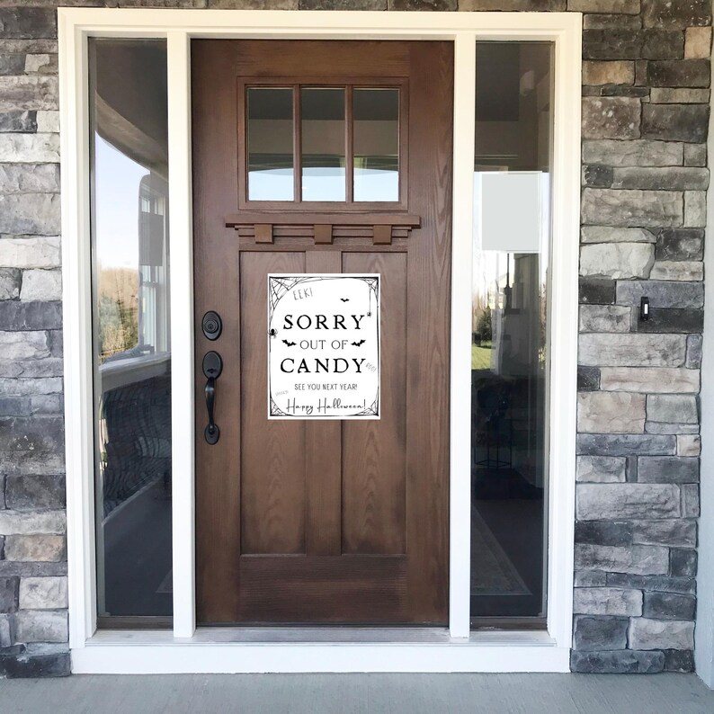 Sorry Out of Candy Sign Halloween Printable, Trick or Treat Sign ...