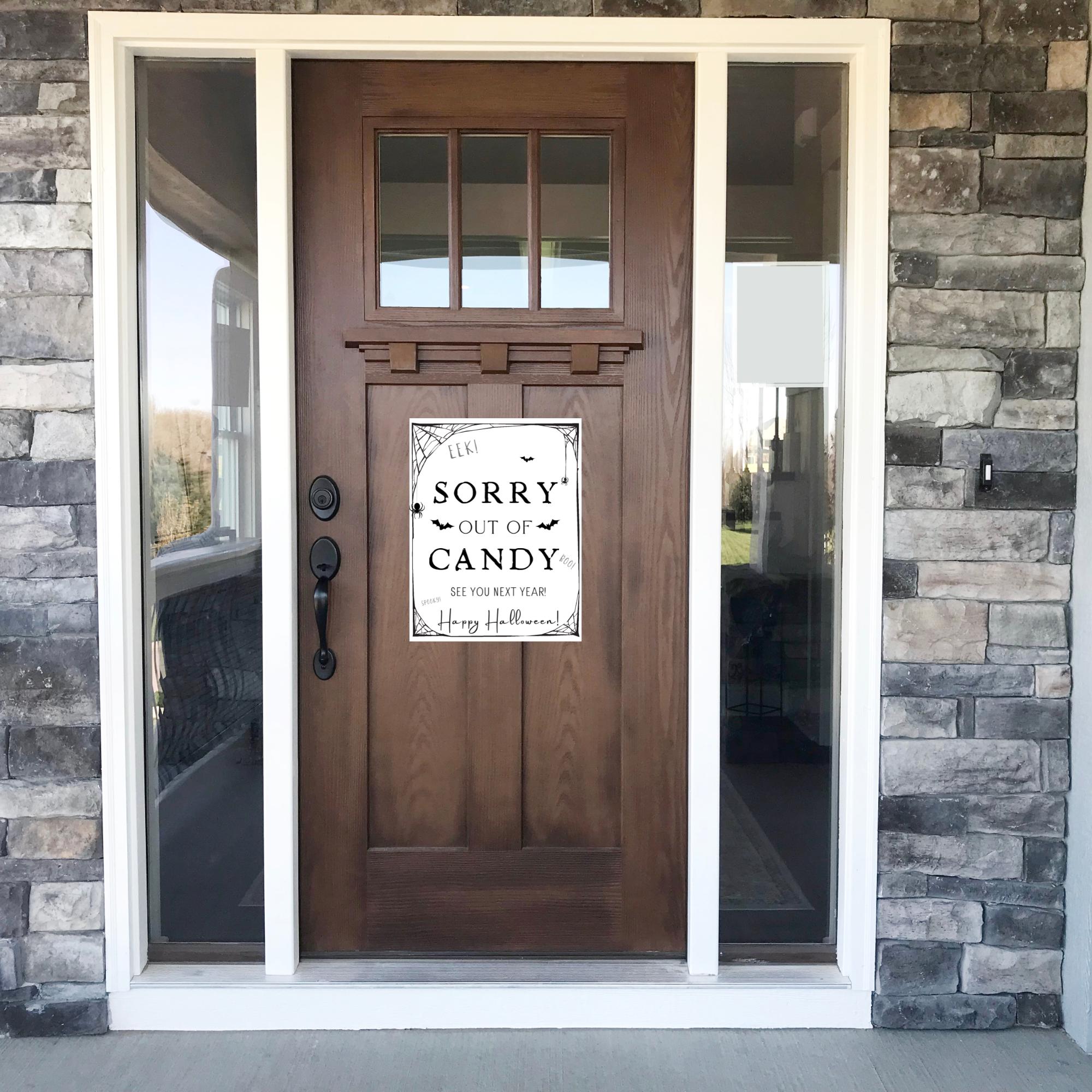 Sorry Out of Candy Sign Halloween Printable, Trick or Treat Sign ...