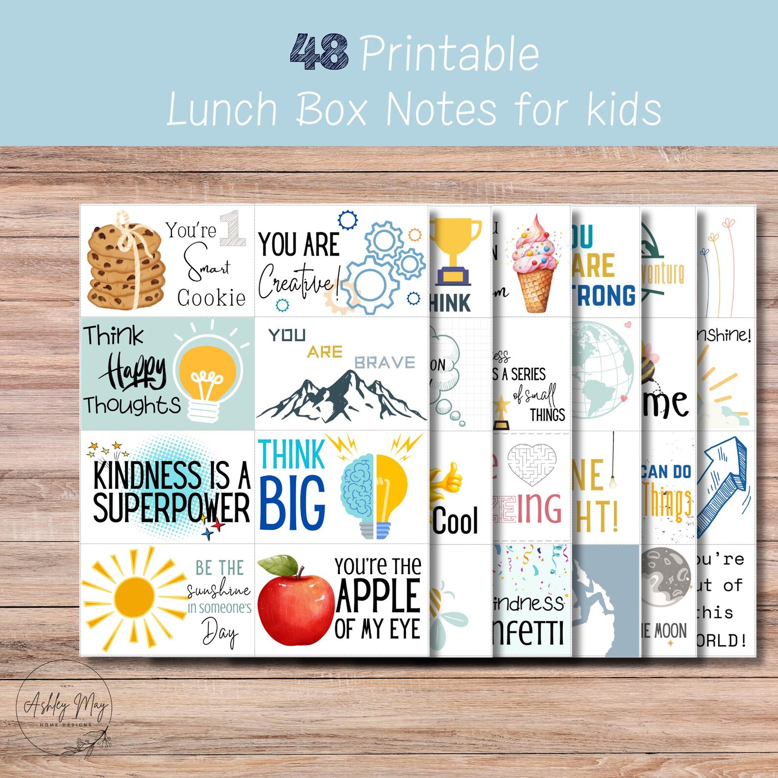 Kids Encouraging Lunch Box Notes, Printable Affirmations, Lunch Notes ...