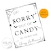 Sorry Out of Candy Sign Halloween Printable, Trick or Treat Sign ...