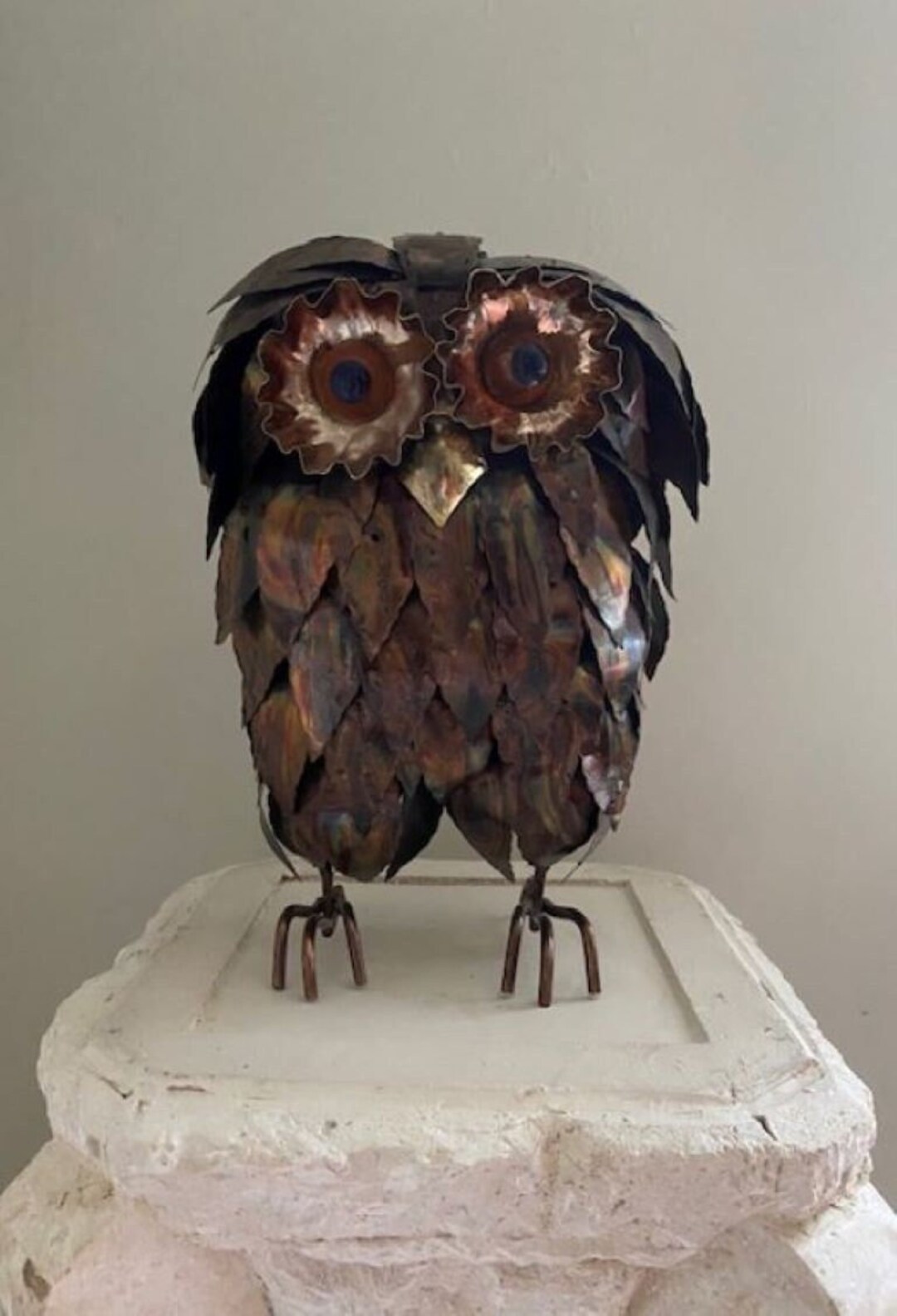 Brutalist Mid 20th Century Torch Cut Brass and Copper Owl - Etsy