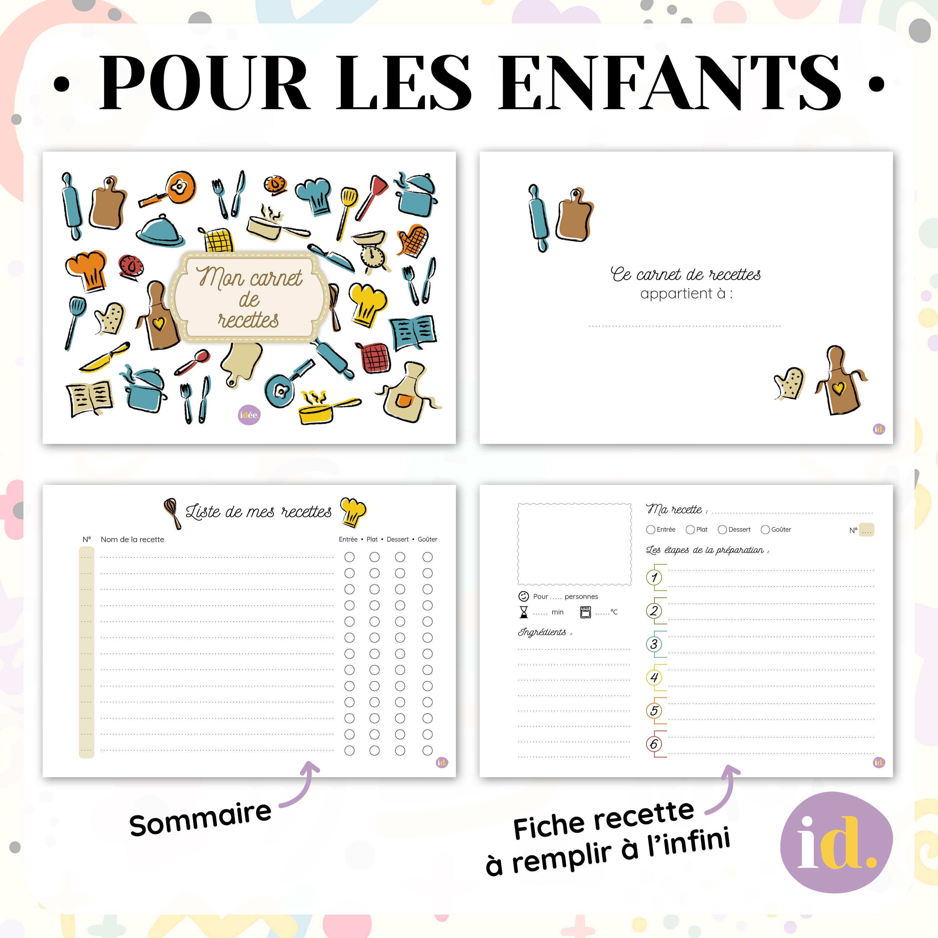 Children's Recipe Book to Print and Complete - Etsy