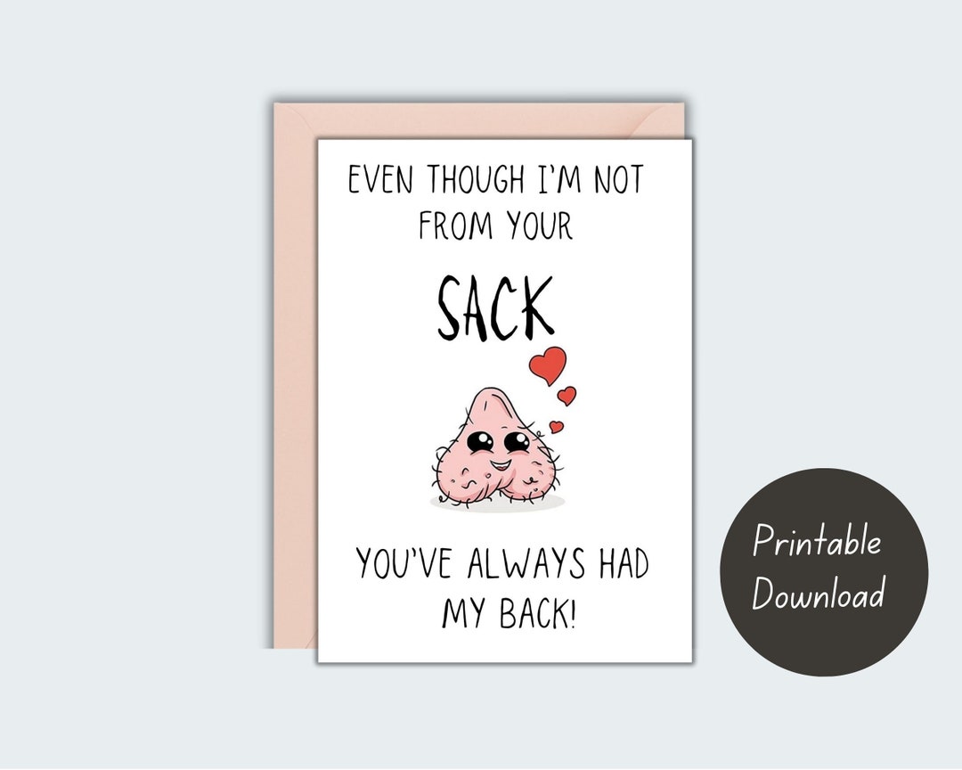 Funny Father’s Day Card, Stepdad Sack Joke Printable Digital Download ...