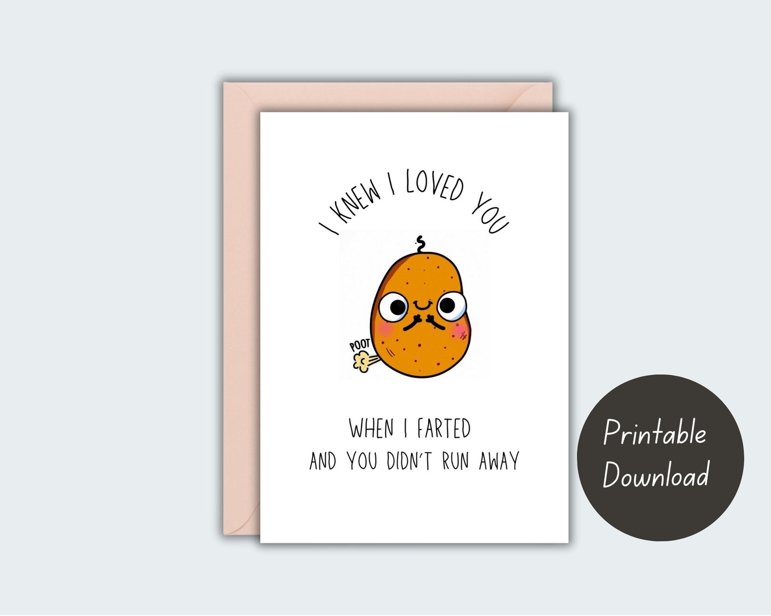 Funny Potato Anniversary Card | Fart Humor, Printable (digital Download ...