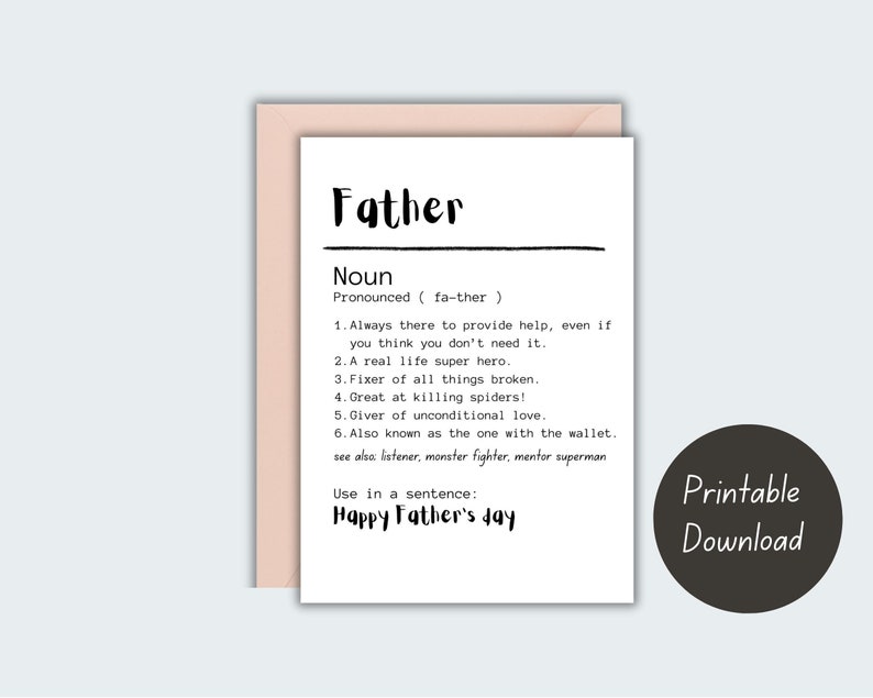 Father's Day Card, Instant Download, Printable Card, for Dad, Funny ...