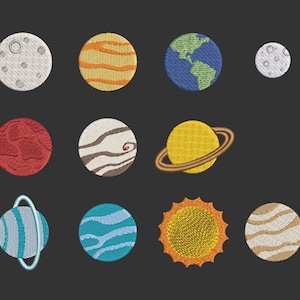 Planets & Solar System Machine Embroidery File - Digital Download ...