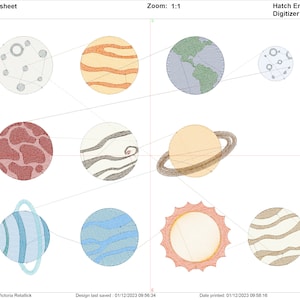 Planets & Solar System Machine Embroidery File - Digital Download ...
