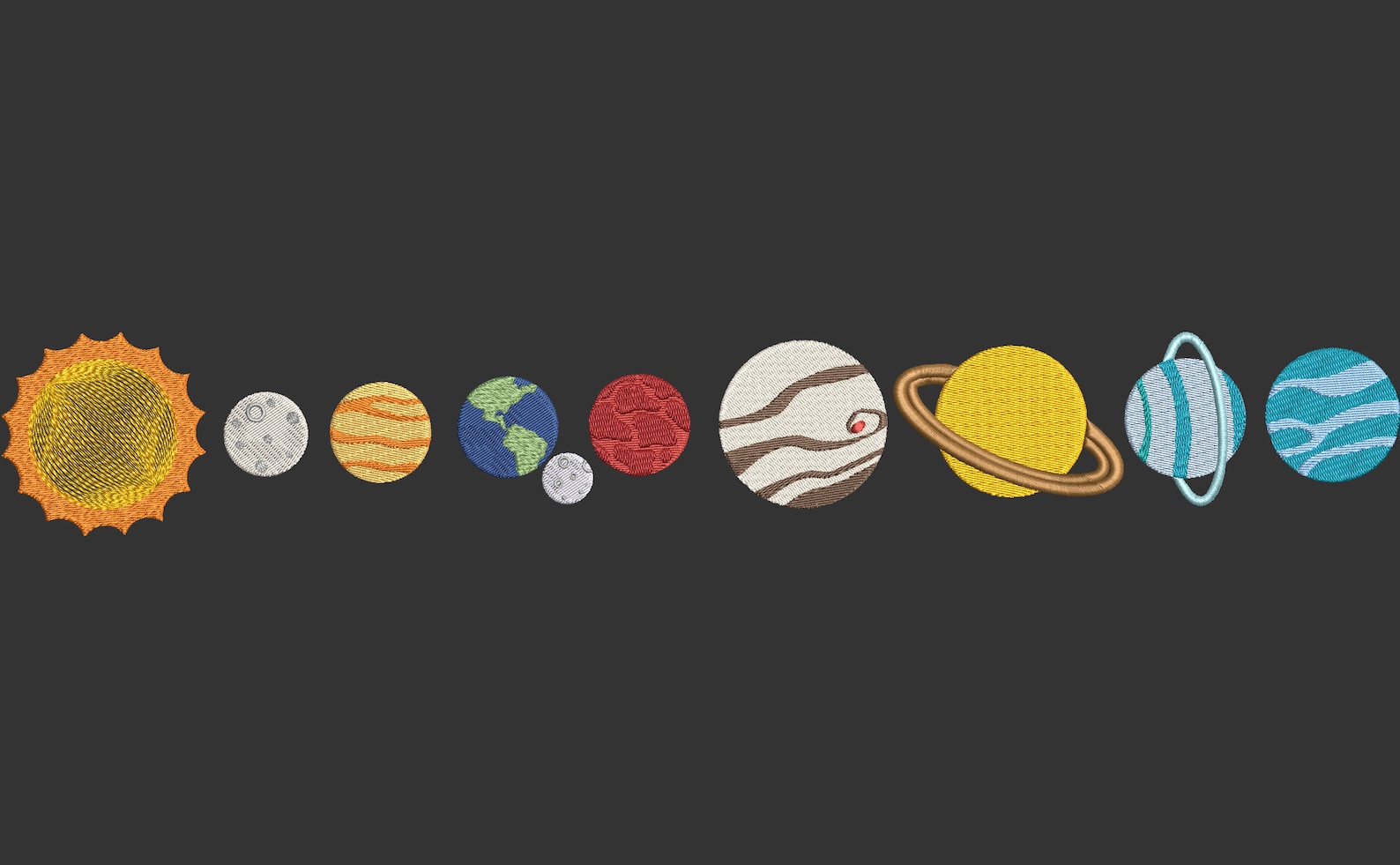 Planets & Solar System Machine Embroidery File - Digital Download ...