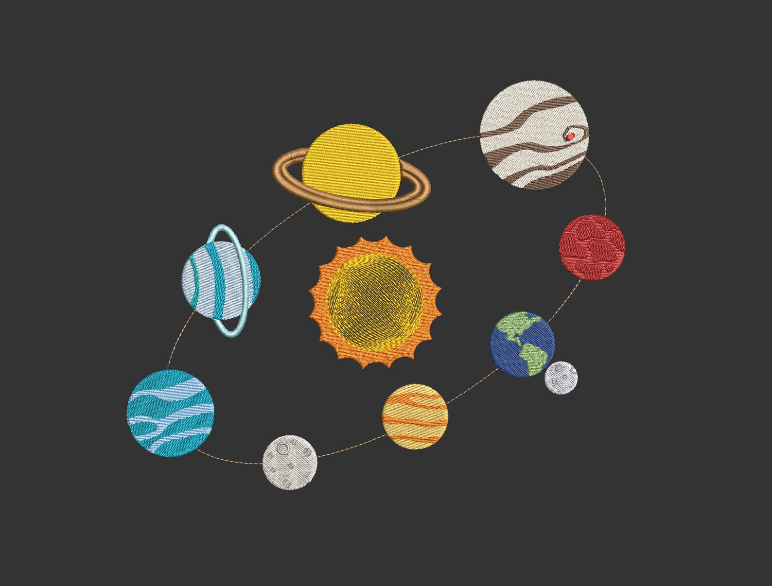 Planets & Solar System Machine Embroidery File - Digital Download ...