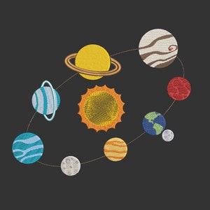 Planets & Solar System Machine Embroidery File - Digital Download ...