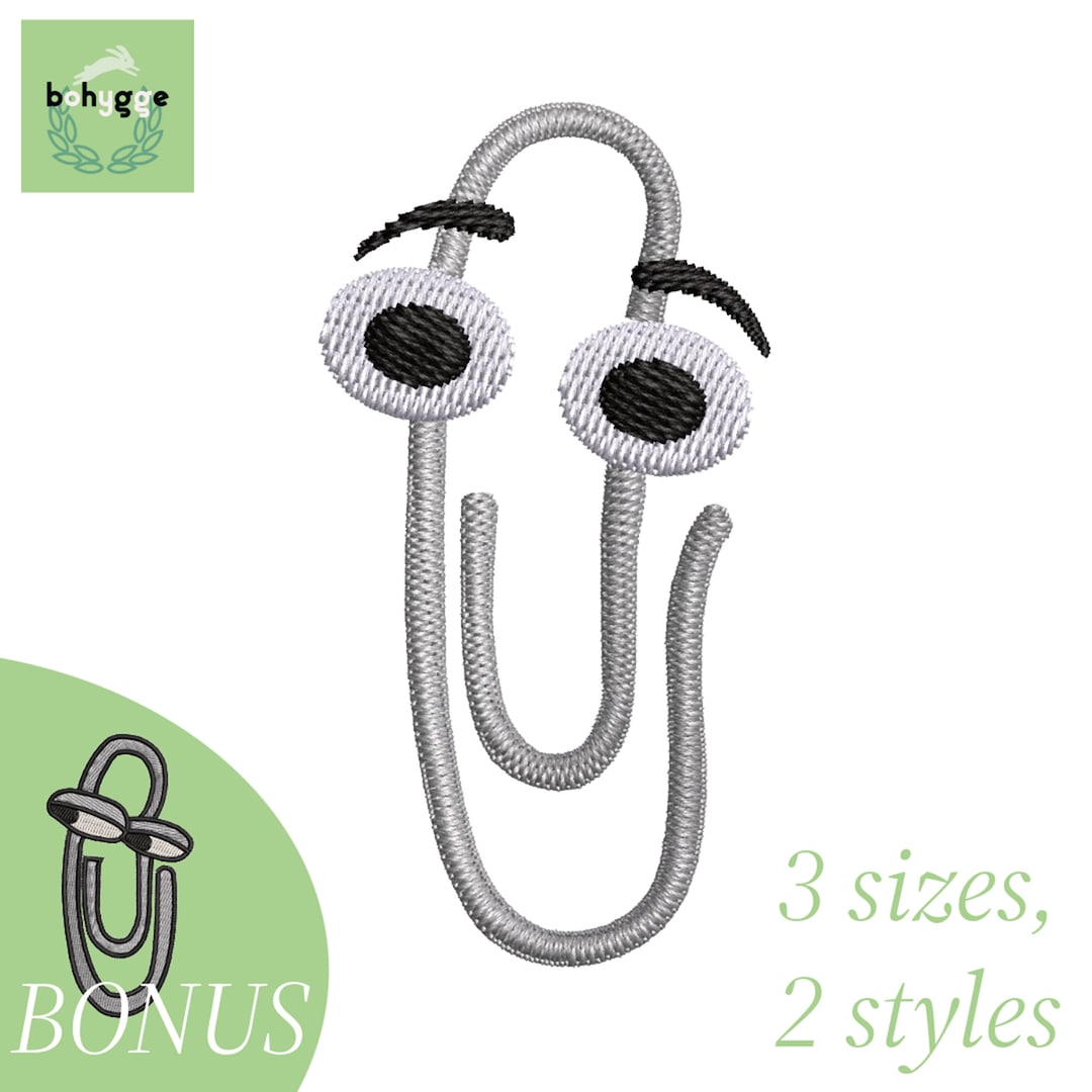 Clippy Machine Embroidery File: Iconic Windows95 Art - Retro Digital ...