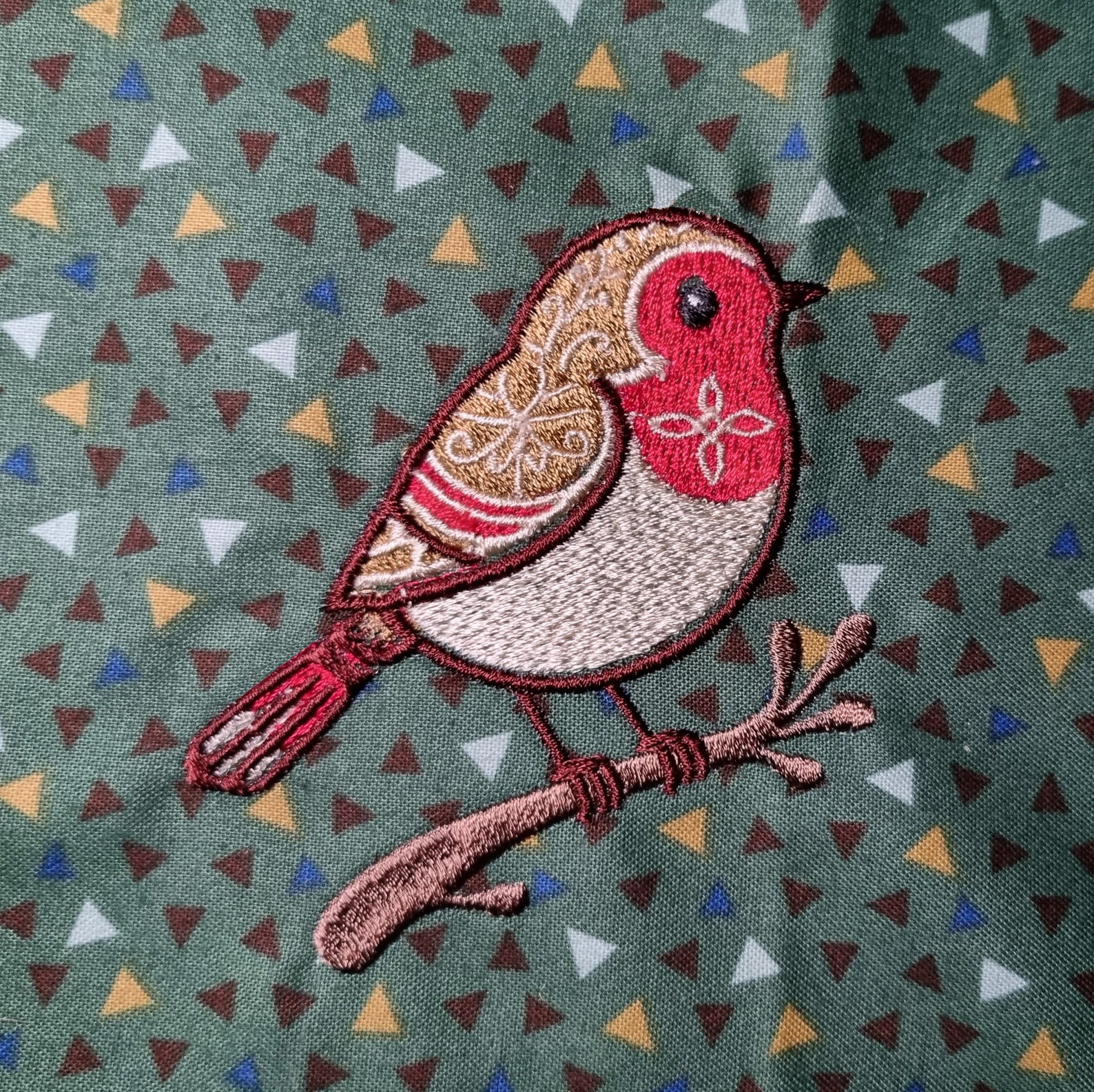 Charming Christmas Robin Folk Art Machine Embroidery File - Ideal for ...