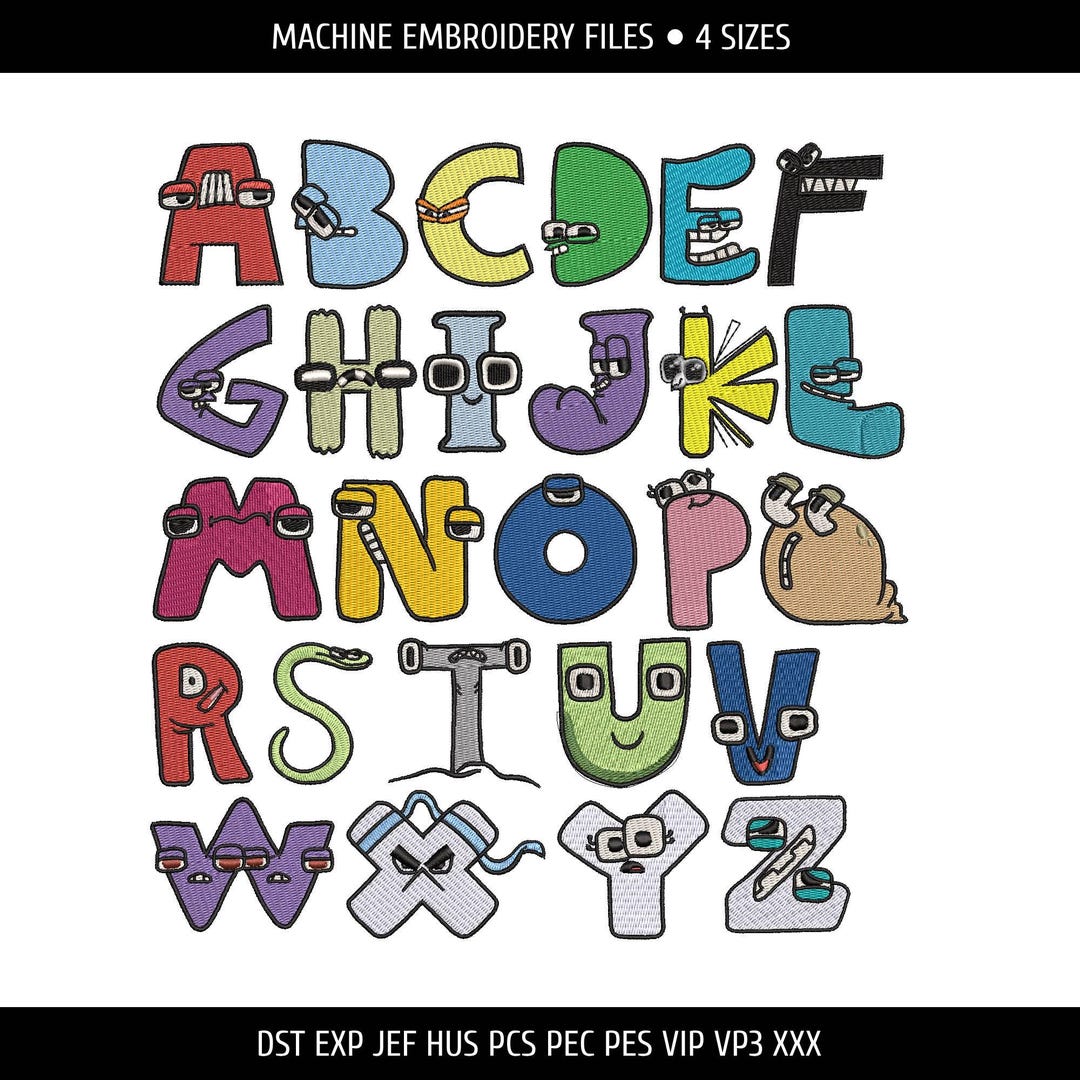 Alphabet Lore Machine Embroidery Bundle of Large Colorful Letters for ...