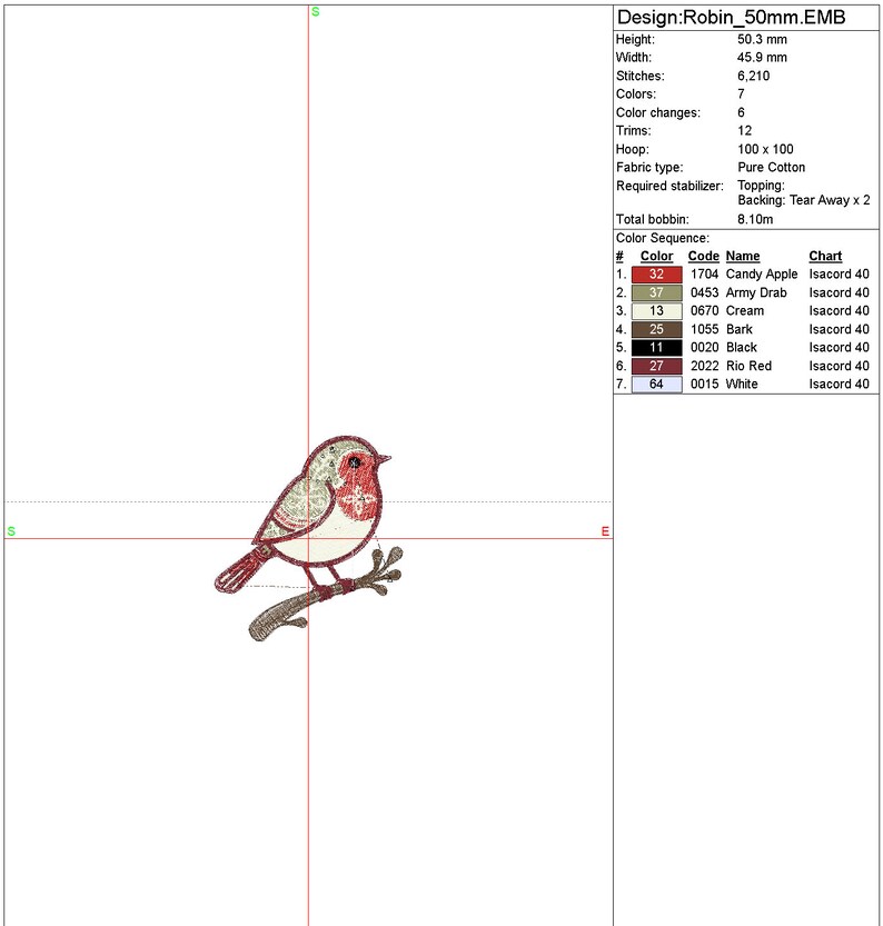 Charming Christmas Robin Folk Art Machine Embroidery File - Ideal for ...