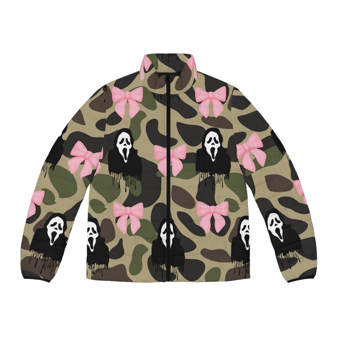 Ghost Face Funky Jacket Cute Ghost Face Camo Puffer Jacket - Etsy