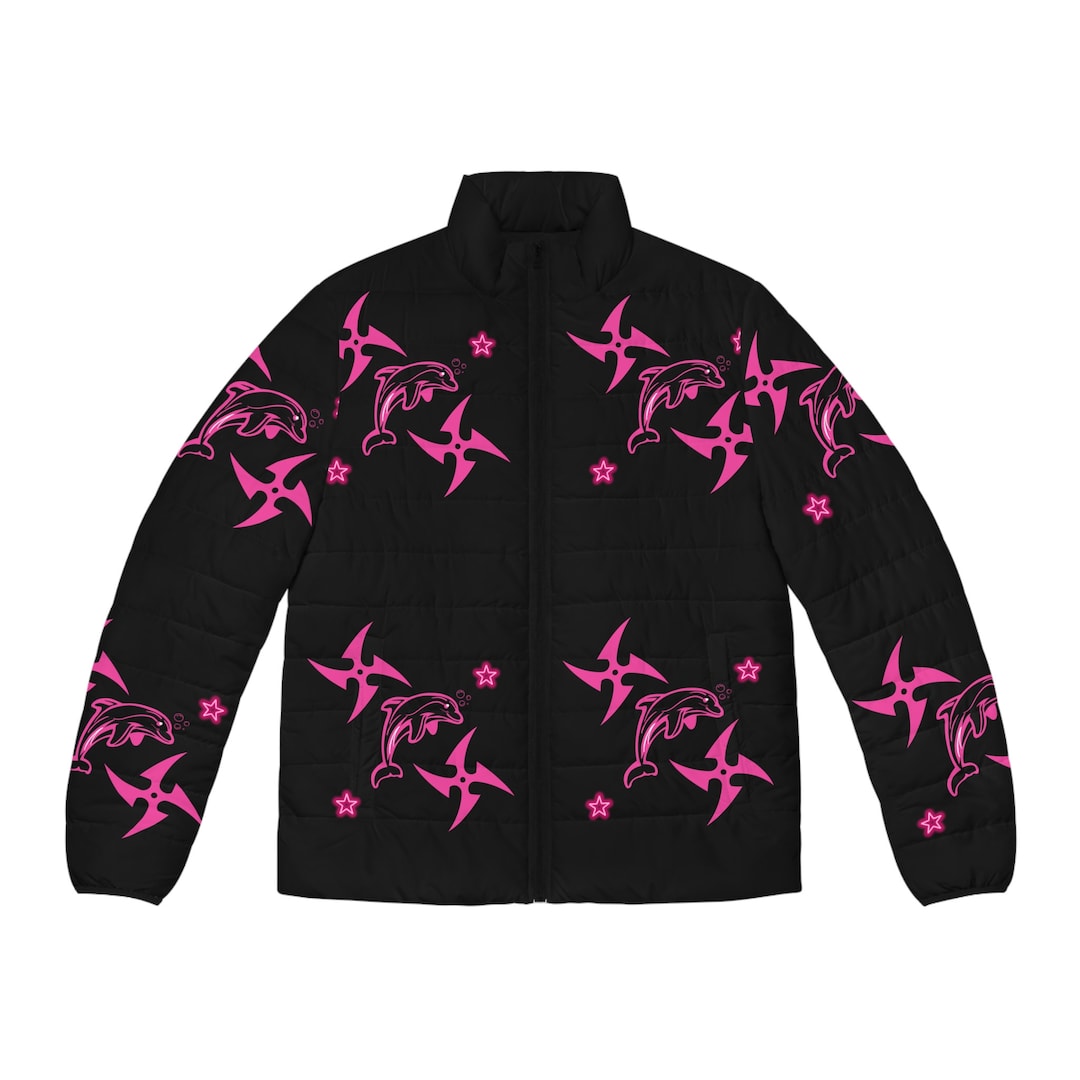 Dolphin Puffer Jacket, Tribal Jacket, Womens Puffer Jacket, Mens Puffer ...