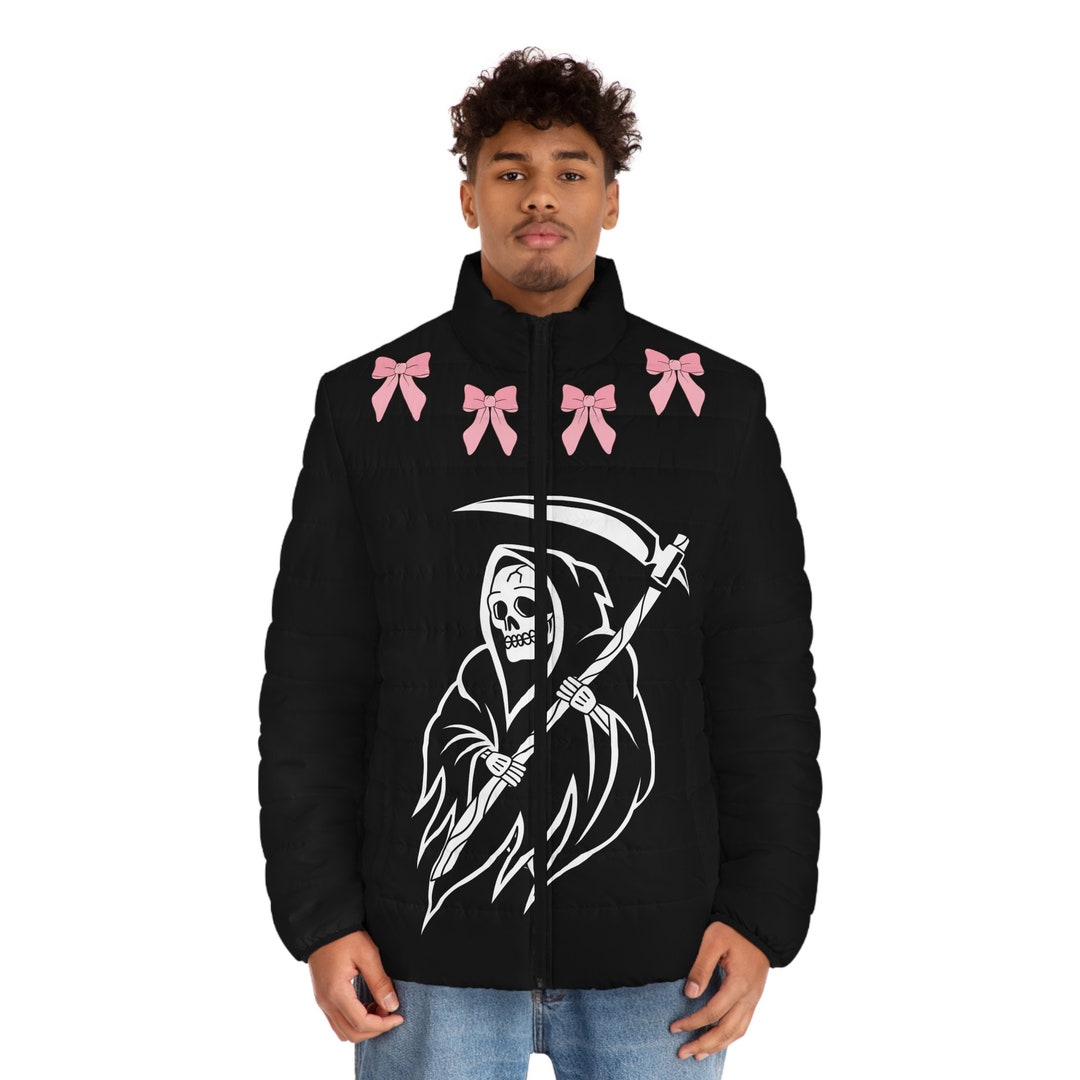 Grim Reaper Puffer Jacket, Mens Puffer Jacket, Womens Puffer Jacket ...