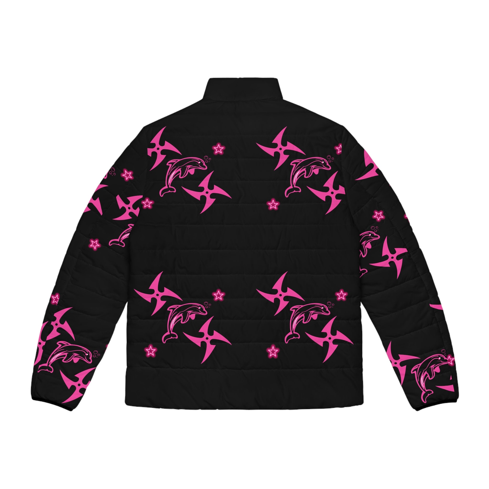 Dolphin Puffer Jacket, Tribal Jacket, Womens Puffer Jacket, Mens Puffer ...