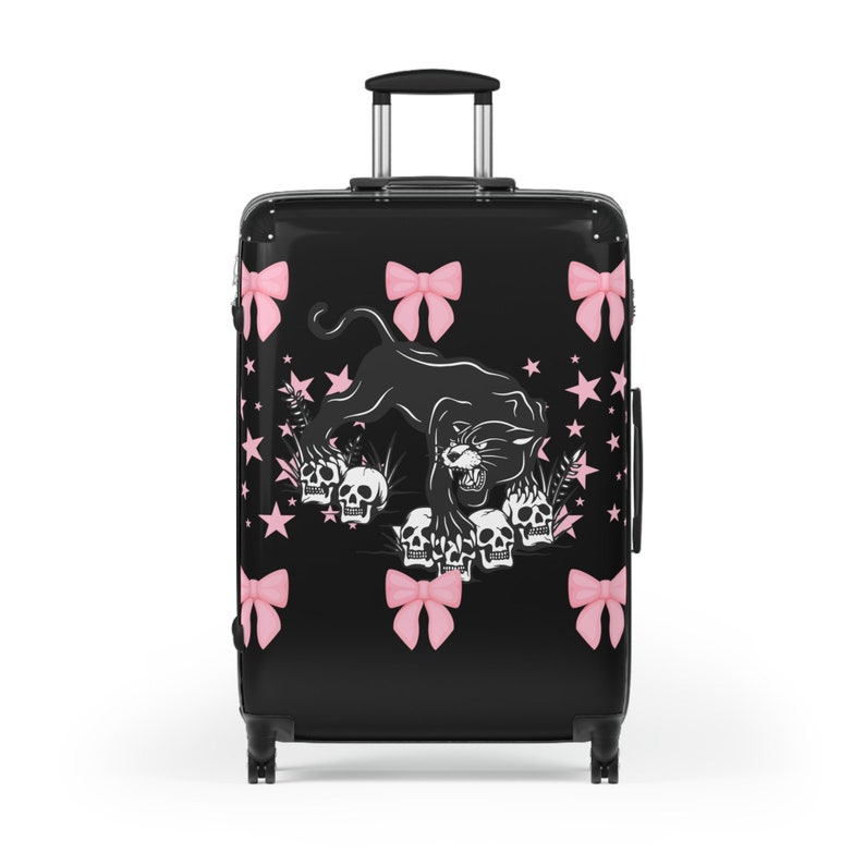 Kawaii Goth, Pink Bow Suitcase, Girls Suitcase, Panther Suitcase ...
