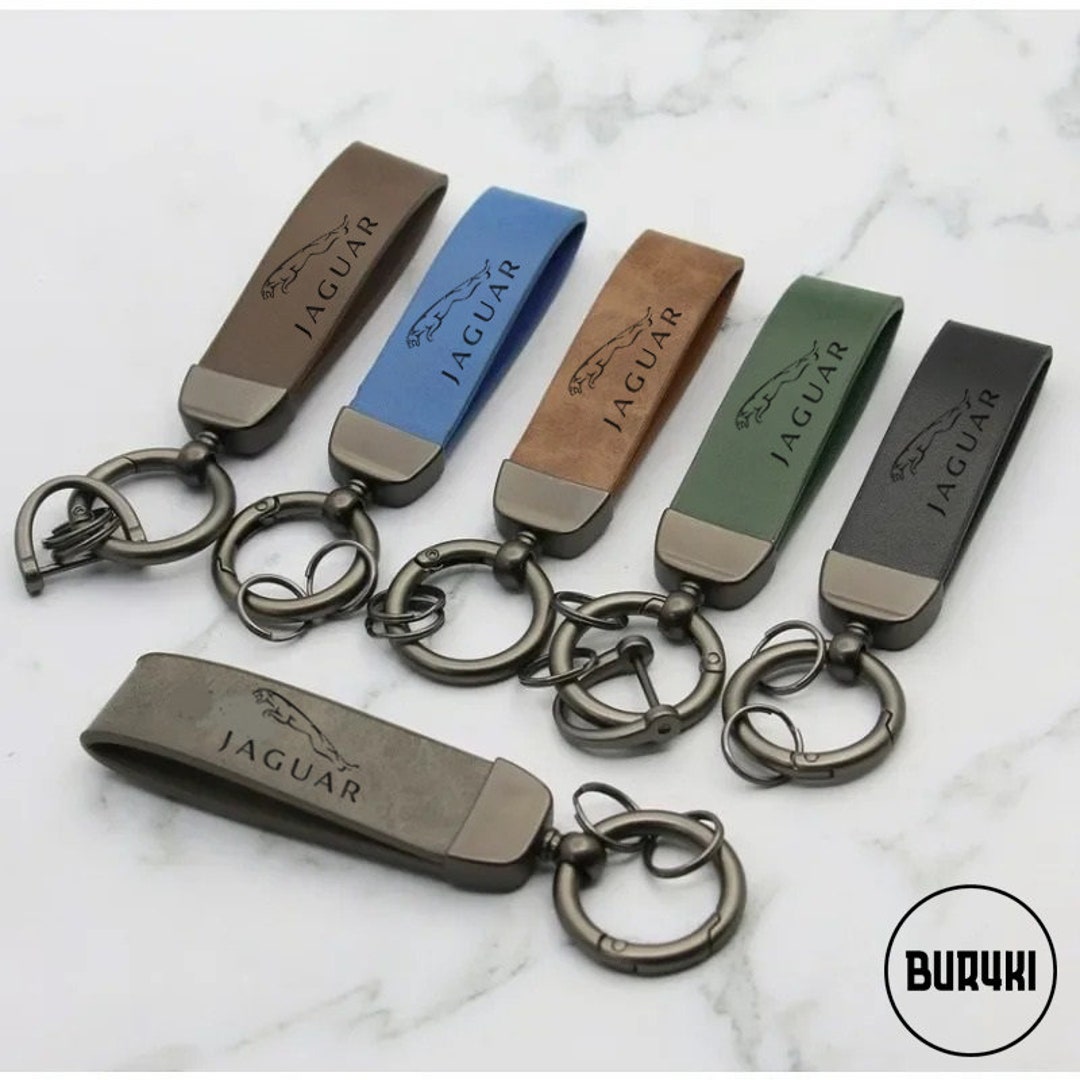 Jaguar Customized Leather Keychain Metal Car Logo Key Chain - Etsy