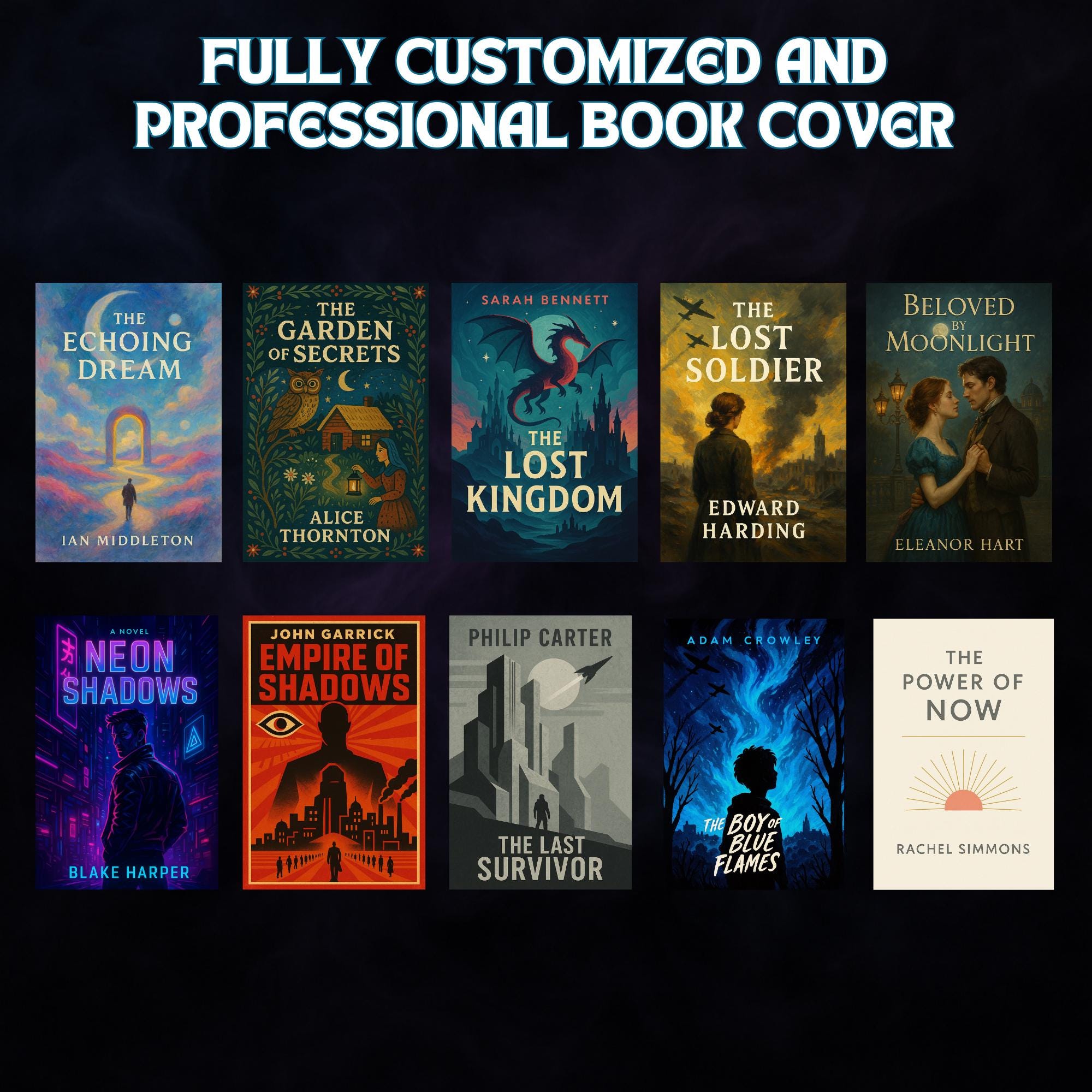 Custom Book Cover Design | Full Front, Back & Spine (digital Download ...