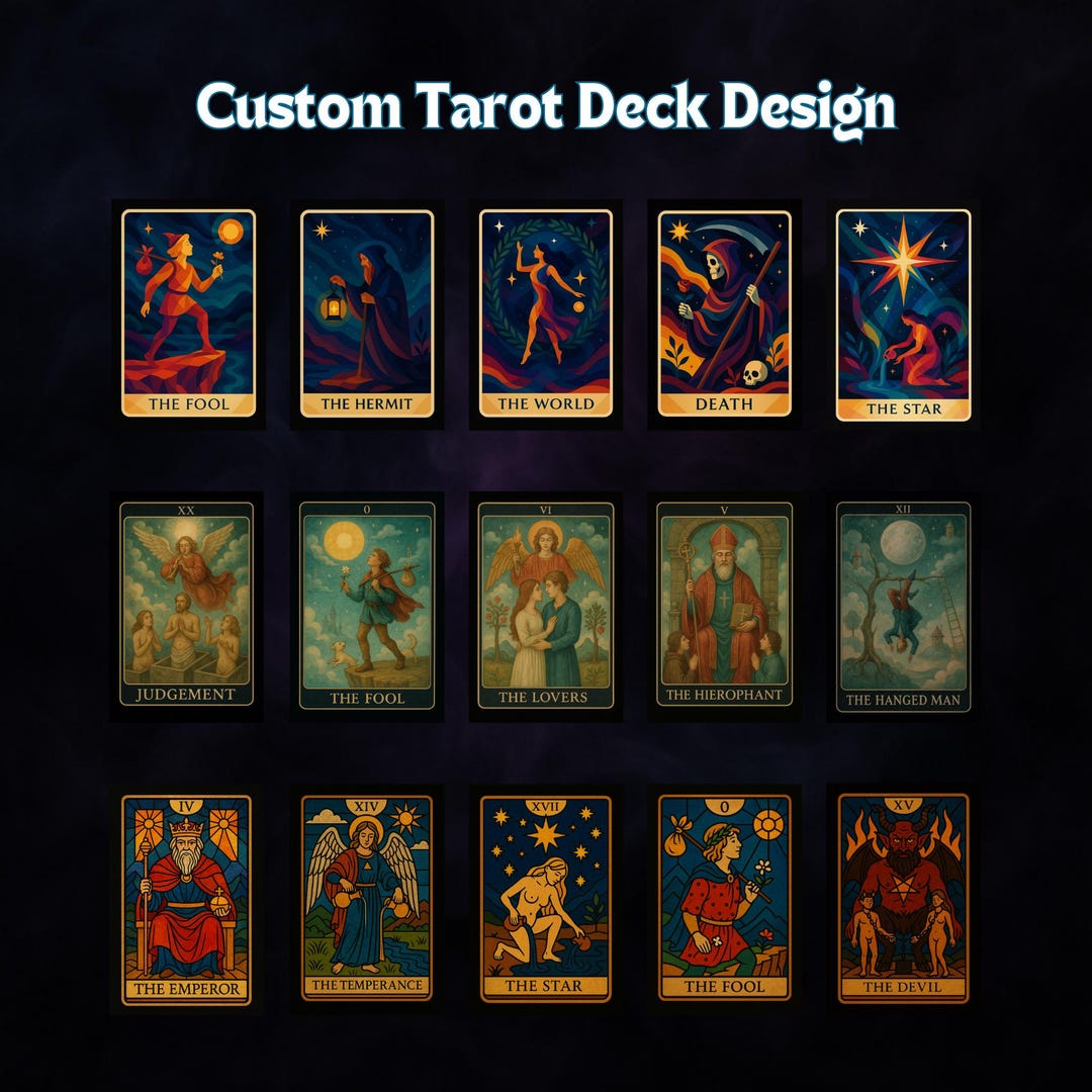 Custom Tarot Card Deck Design | Major Arcana (digital PDF) - Etsy