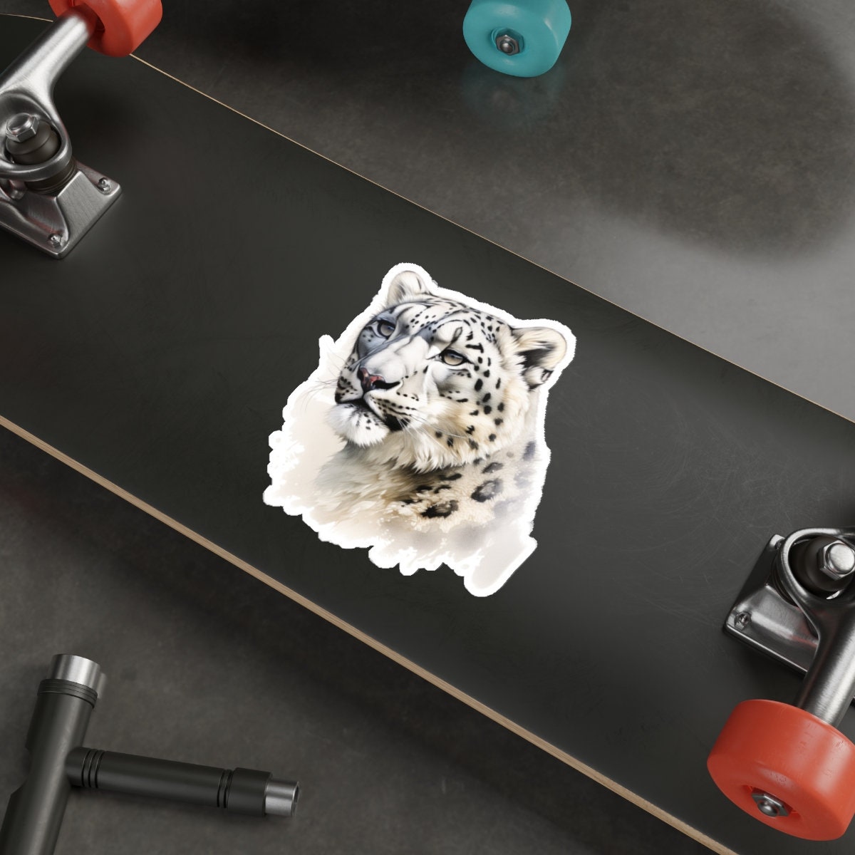 Original Snow Leopard Die-cut Animal Sticker - Etsy