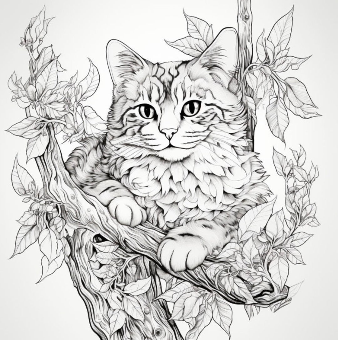 Coloring Pictures Cats Coloring Book - Etsy