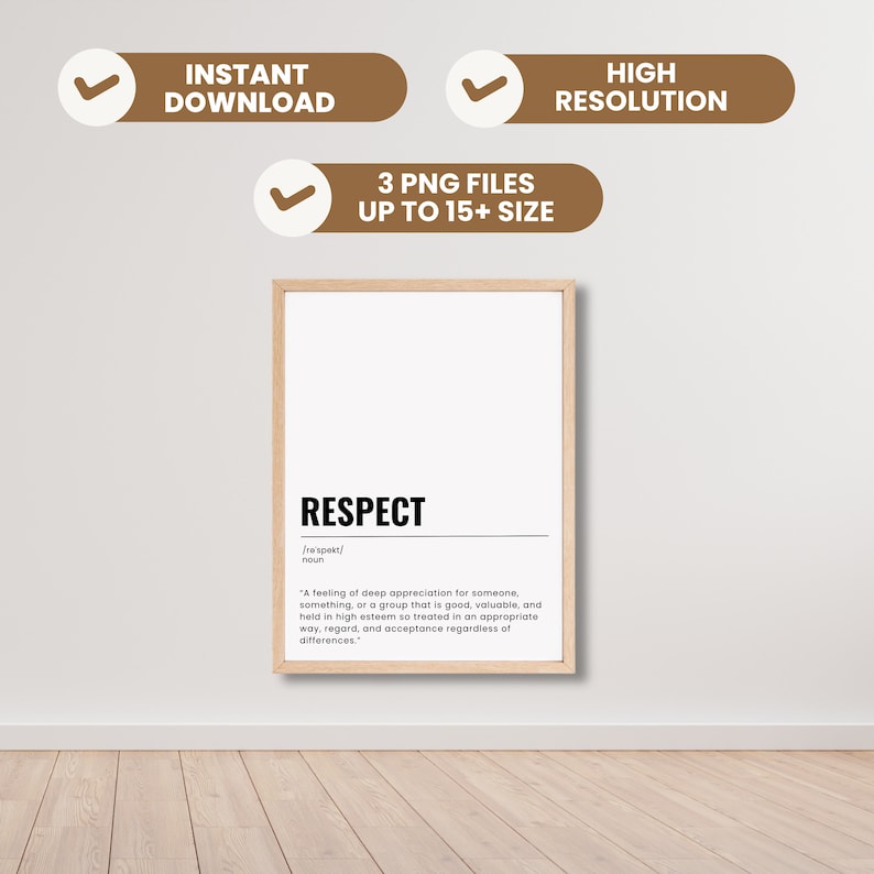 Respect Definition, Printable Wall Art, Respect Poster, Respect Other ...