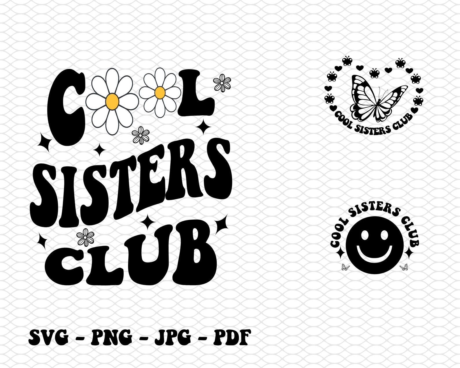 Cool Sisters Club PNG,SVG, Cool Sister Club Shirt Svg,sister Birthday T ...