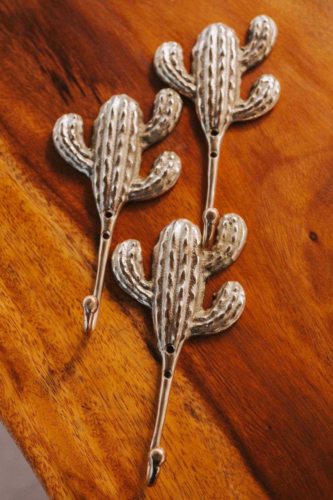 Bronze Hook Cactus Set 3 Pcs, Solid Brass, Brass Clothes Hook,vintage ...