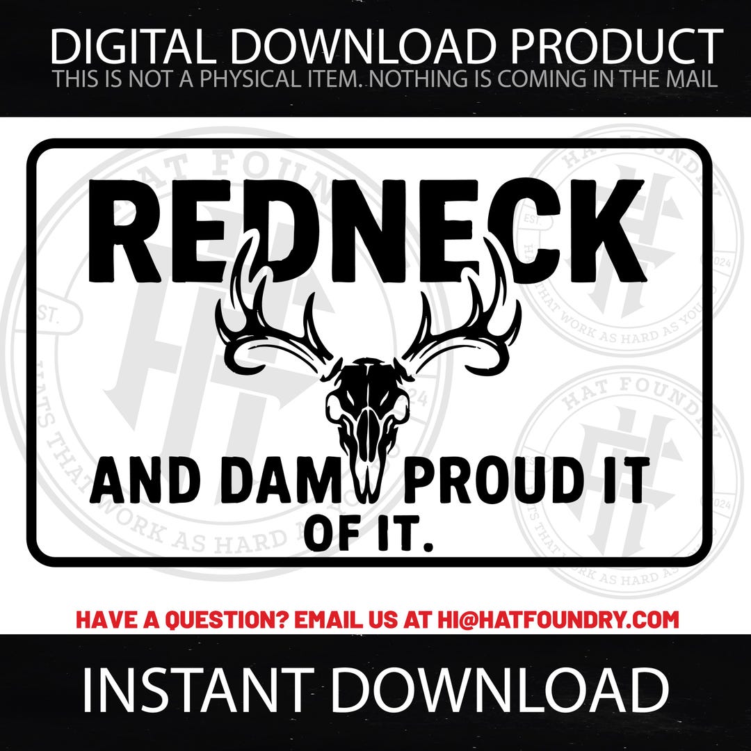 Proud Redneck Southern Pride Hat Patch SVG File - Etsy