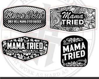 Mama Tried Motorcycle Patch, Biker Verst Patch, Embroidered Vest Patch ...